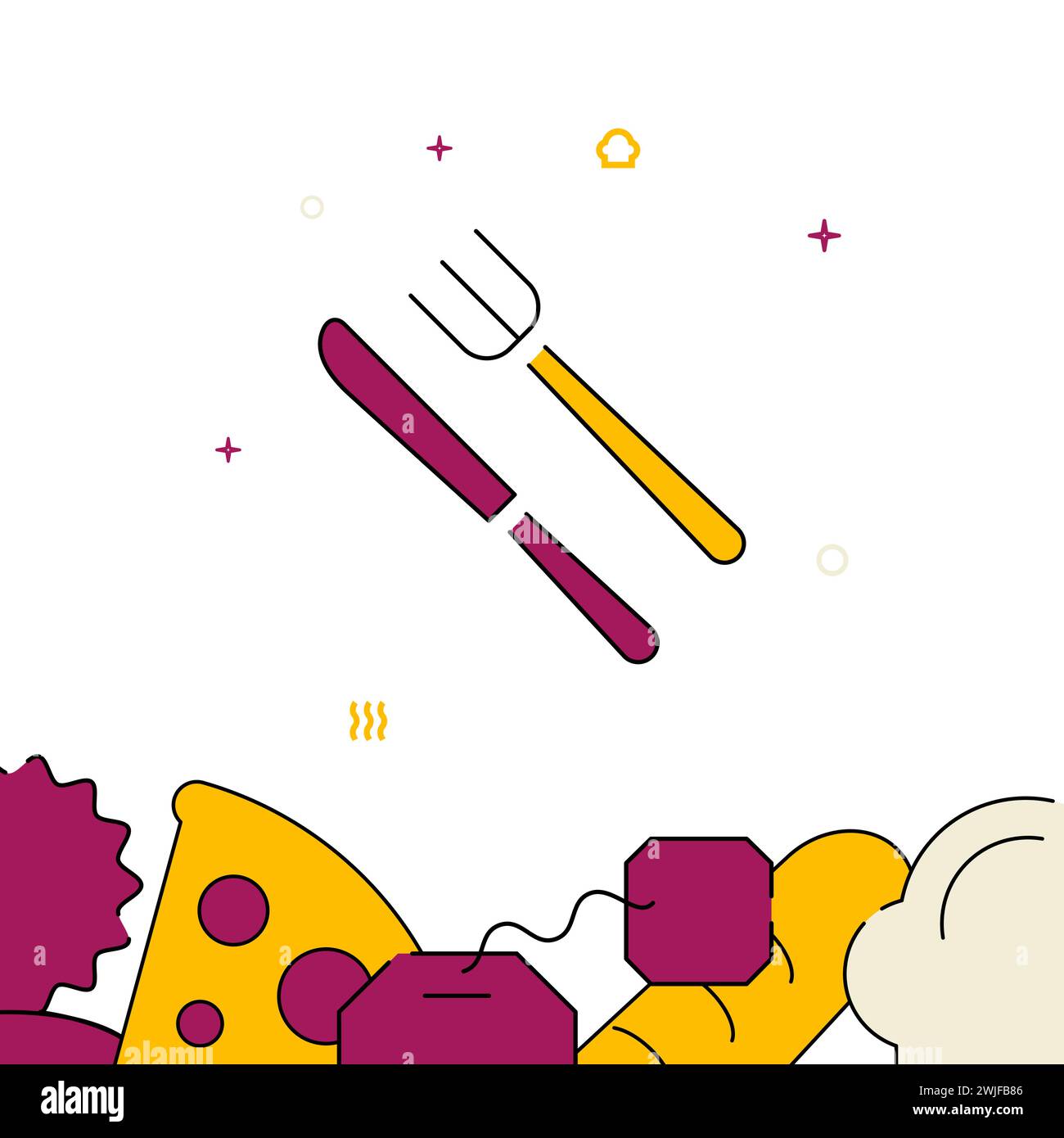 Fork, knife filled line vector icon, simple illustration, related ...