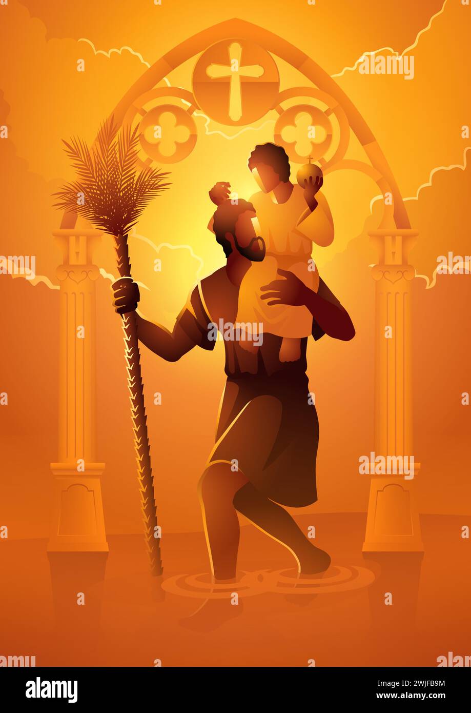 St christopher carrying child Stock Vector Images - Alamy
