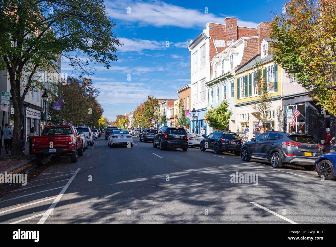 Fredericksburg, Virginia - November 4, 2023: View of the old town ...
