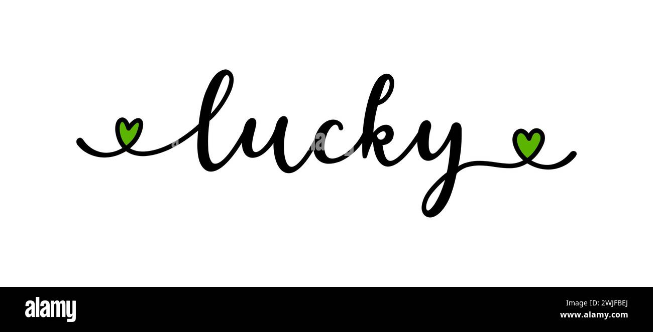 Lucky handdrawn lettering word isolated on white Stock Vector Image ...