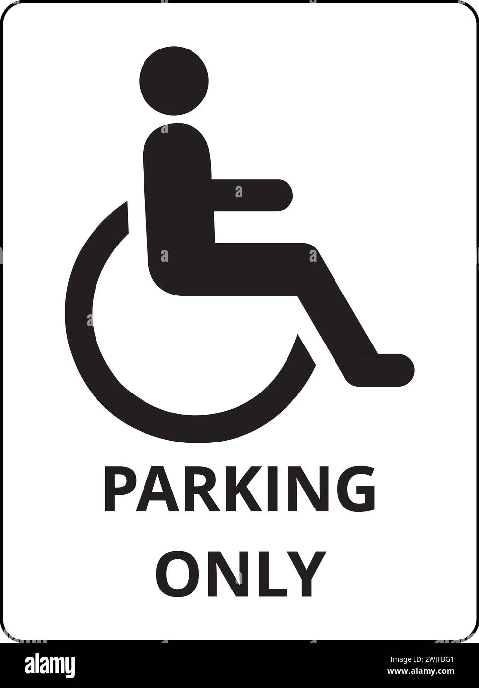 Parking only for disable person sign on a white background Stock Vector ...