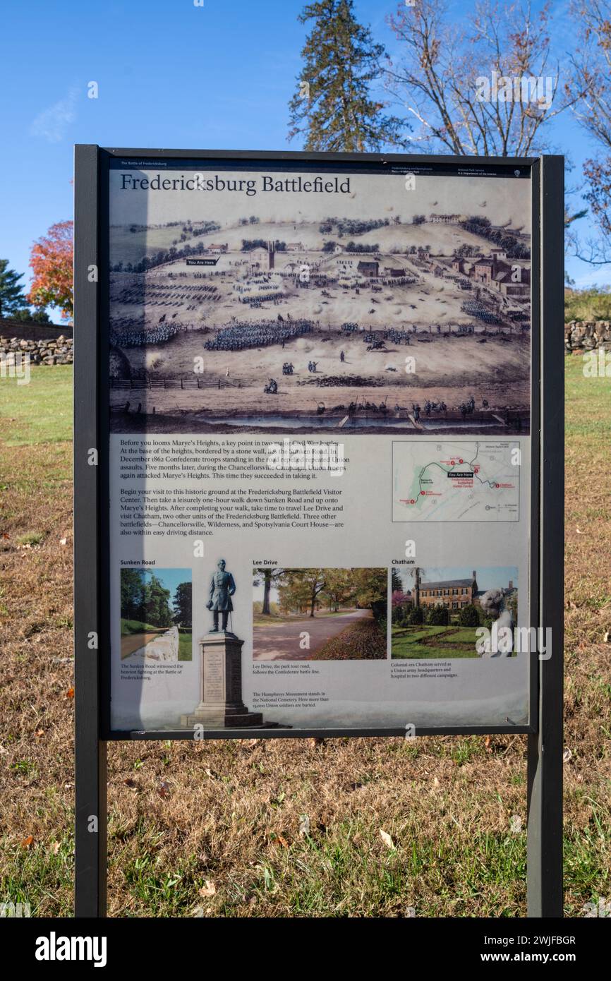 Fredericksburg, Virginia - November 4, 2023: Sign and information about ...