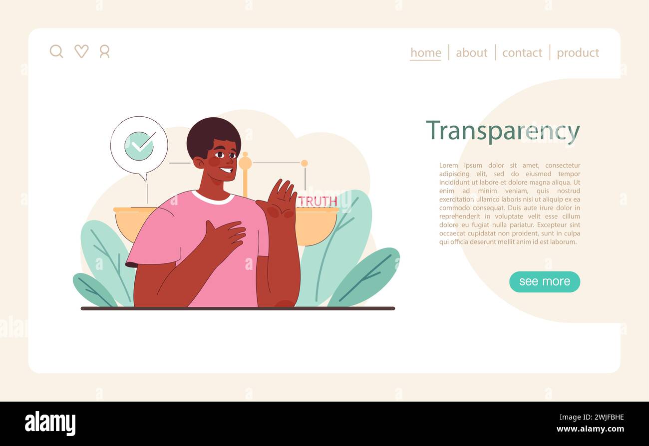 Transparency in Ethical Behavior. A figure gesturing towards a ...