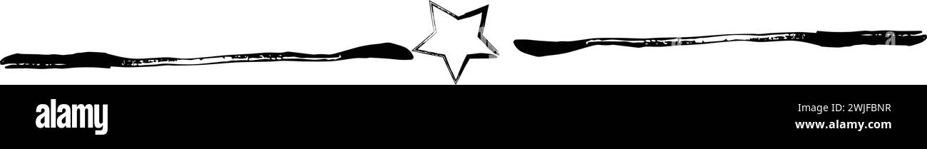 Star frame divider border horizontal line vector shape icon for ...