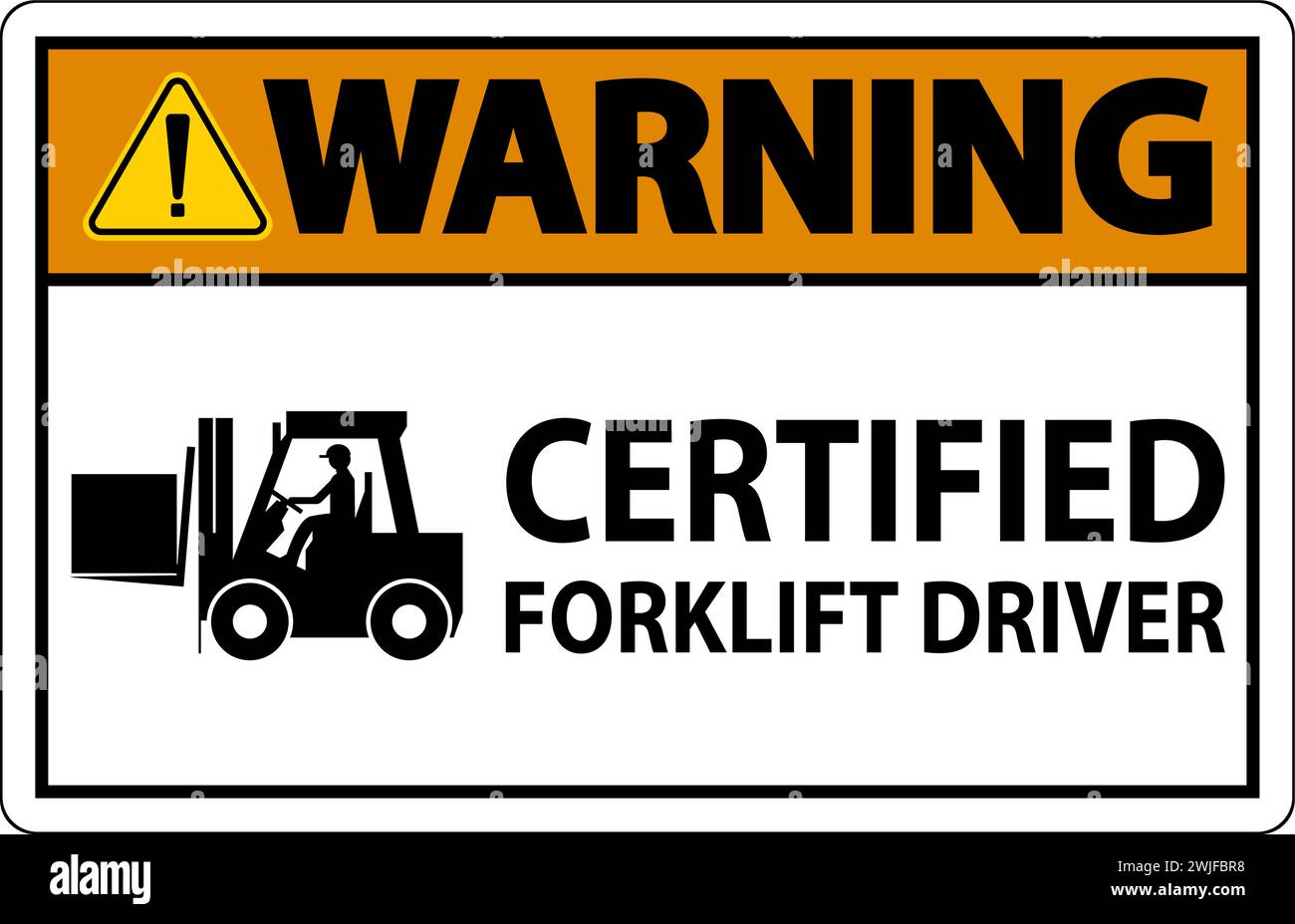 Hard Hat Labels, Warning Certified Forklift Driver Stock Vector Image ...