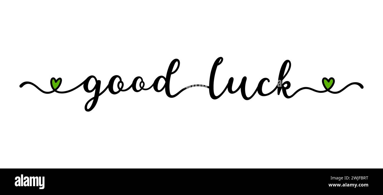Good Luck handdrawn lettering quote isolated on white Stock Vector ...