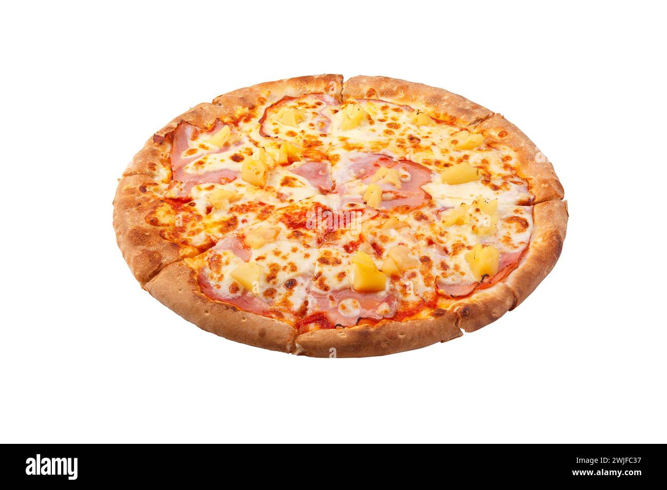 Delicious classic italian Pizza with bacon, pineapple and cheese ...