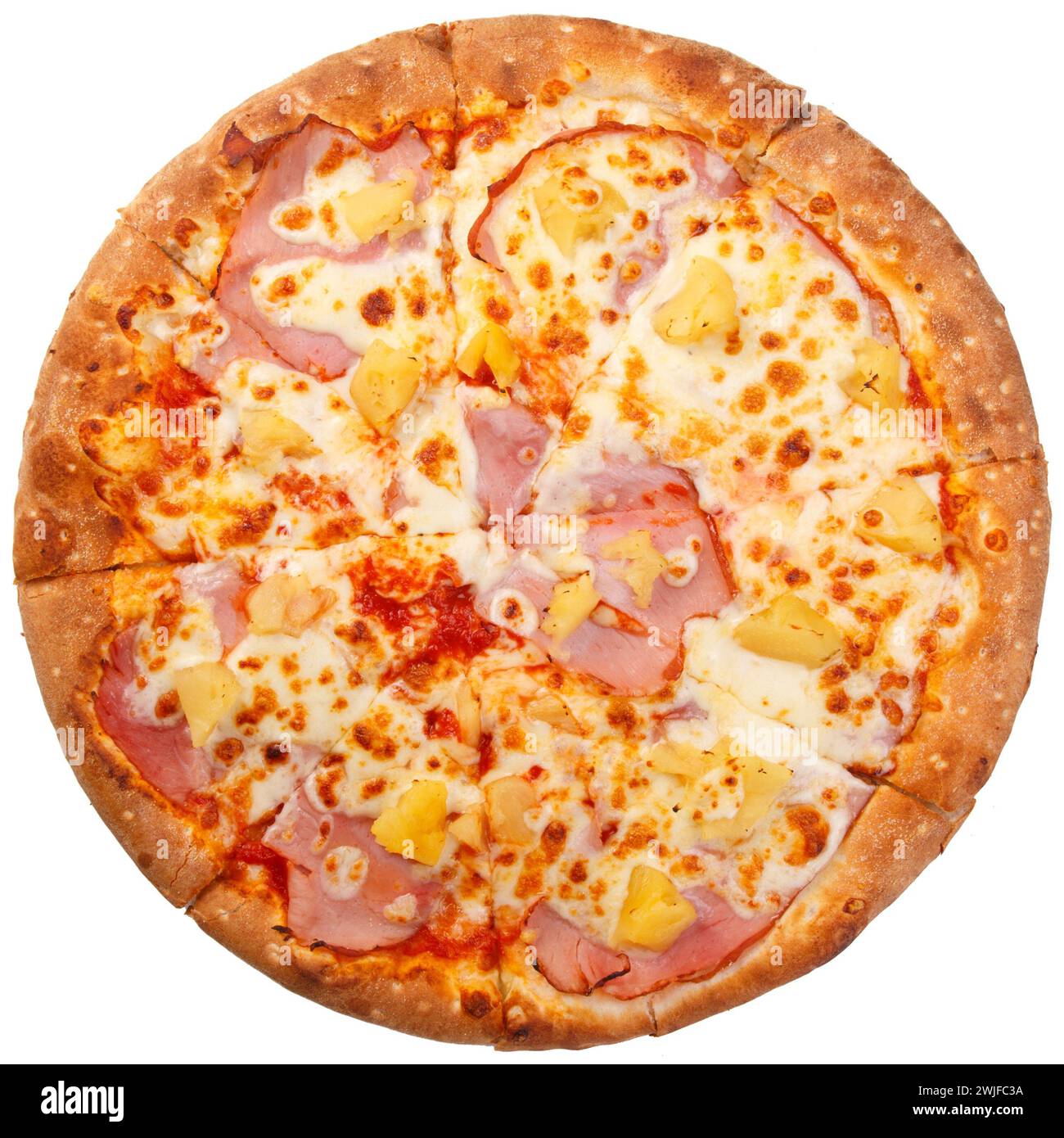 Delicious classic italian Pizza with bacon, pineapple and cheese ...