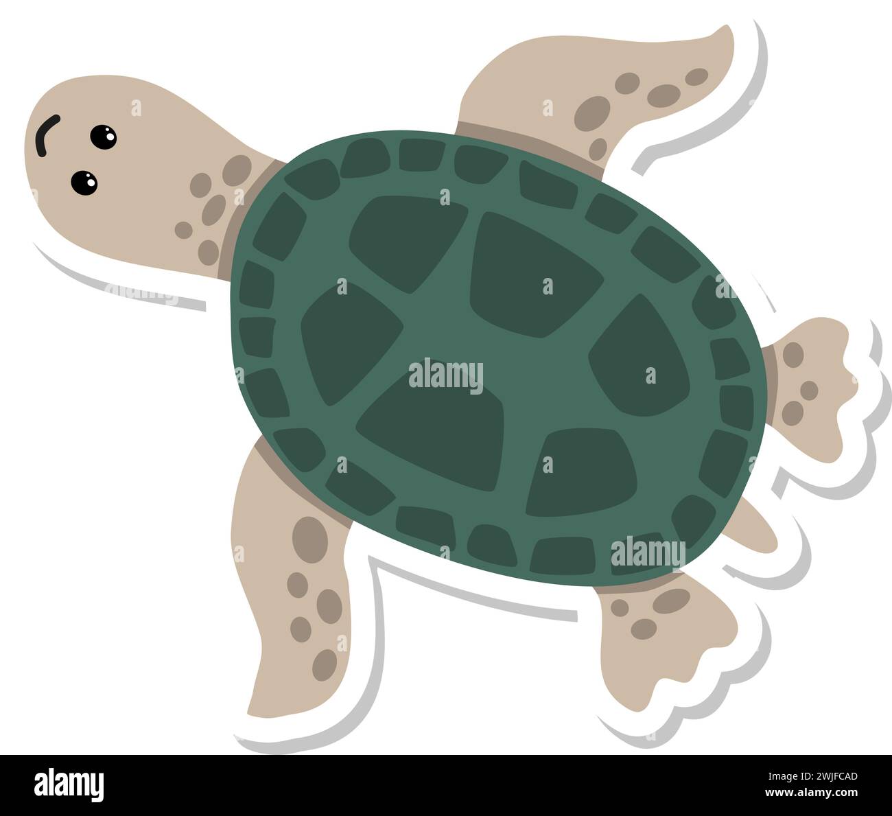 Baby turtle sticker Stock Vector Images - Alamy