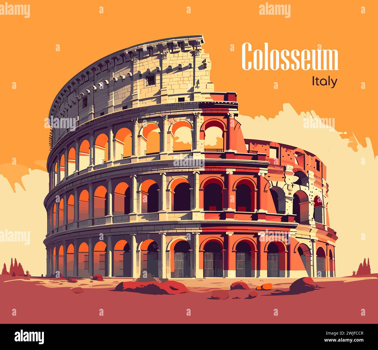 Colosseum rome italy illustration hi-res stock photography and images ...