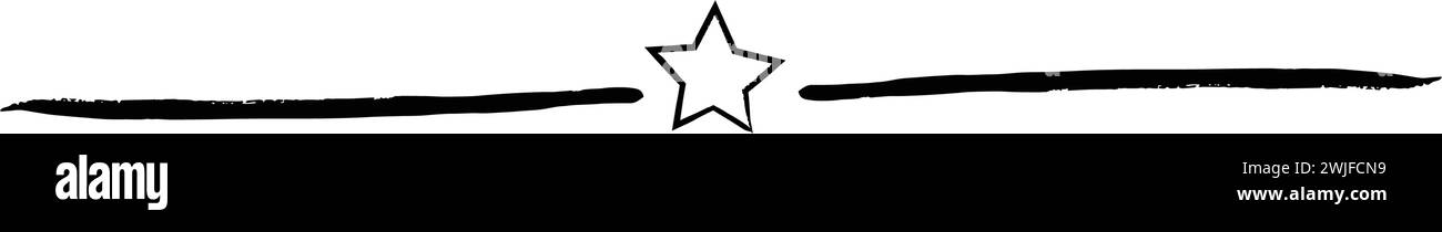 Star frame divider border horizontal line vector shape icon for ...