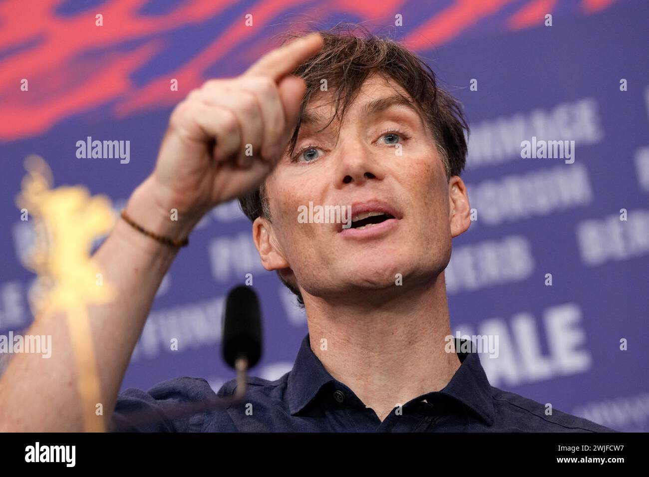 Berlin, Germany. 15th Feb, 2024. Cillian Murphy, actor, speaks on the ...