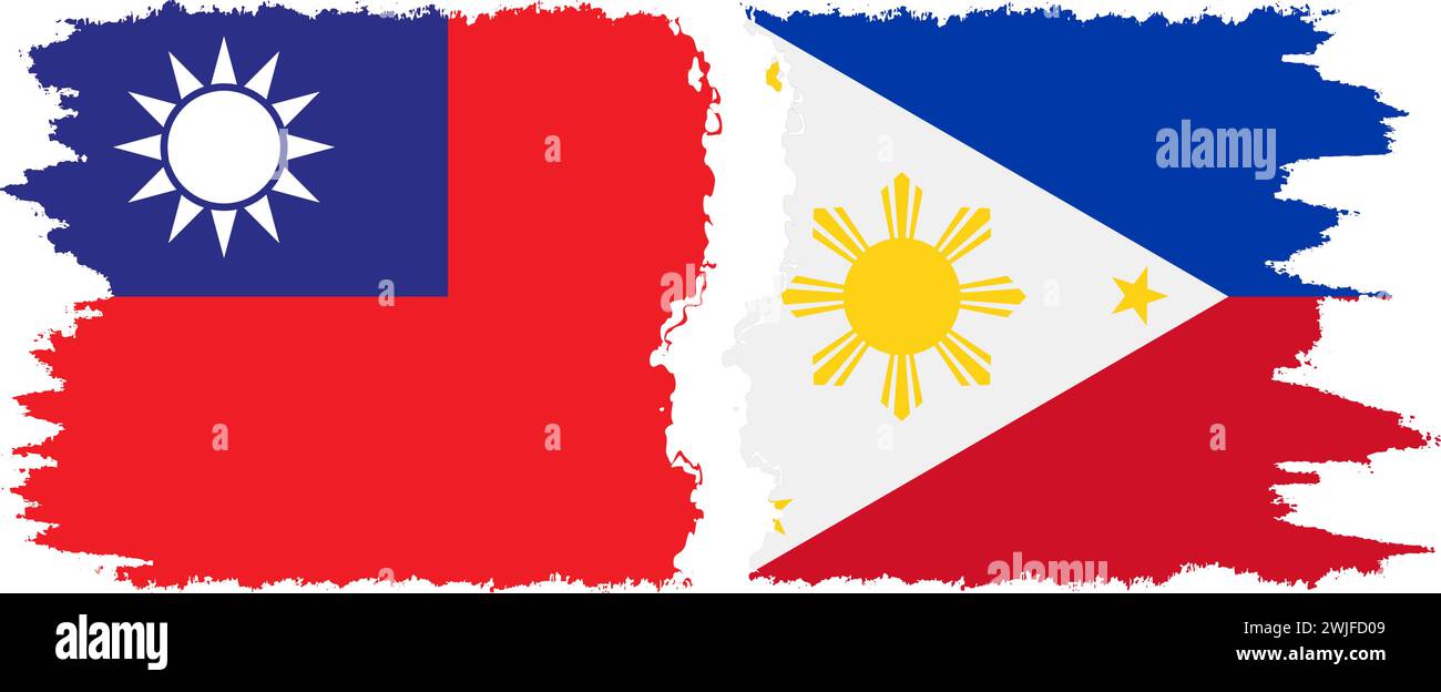 Philippines and Taiwan grunge flags connection, vector Stock Vector ...