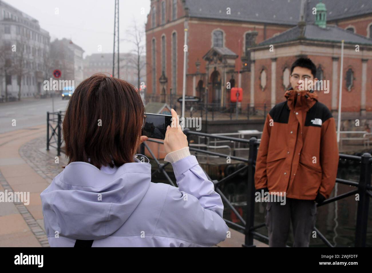 Copenhagen, Denmark /15 February 2024/Asia tourists enjoy dy ...