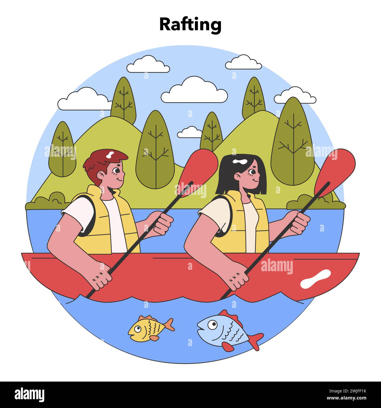 Lush greenery and stream Stock Vector Images - Alamy