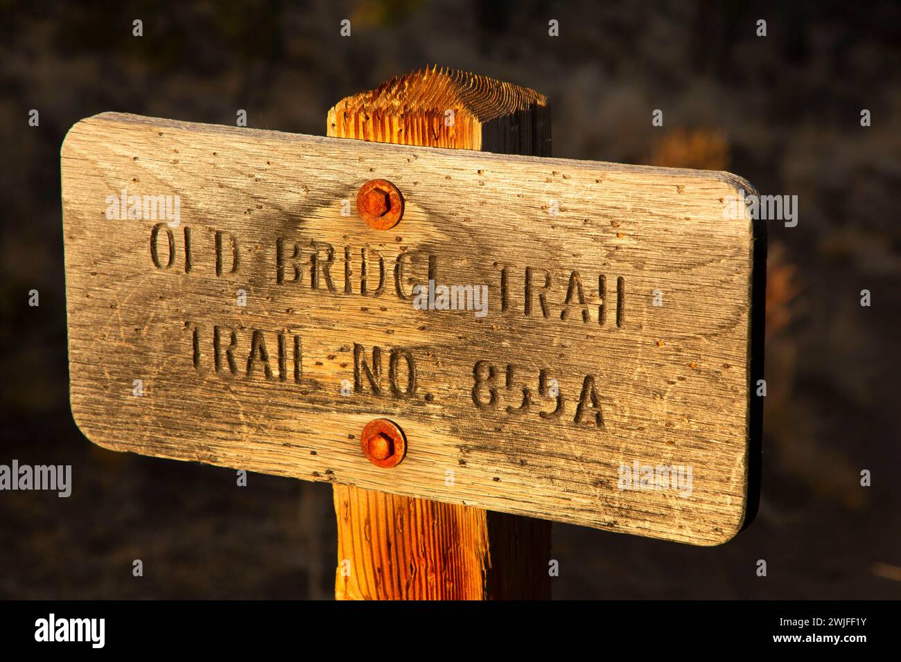 Trail sign along Alder Springs Trail, Crooked River National Grassland ...