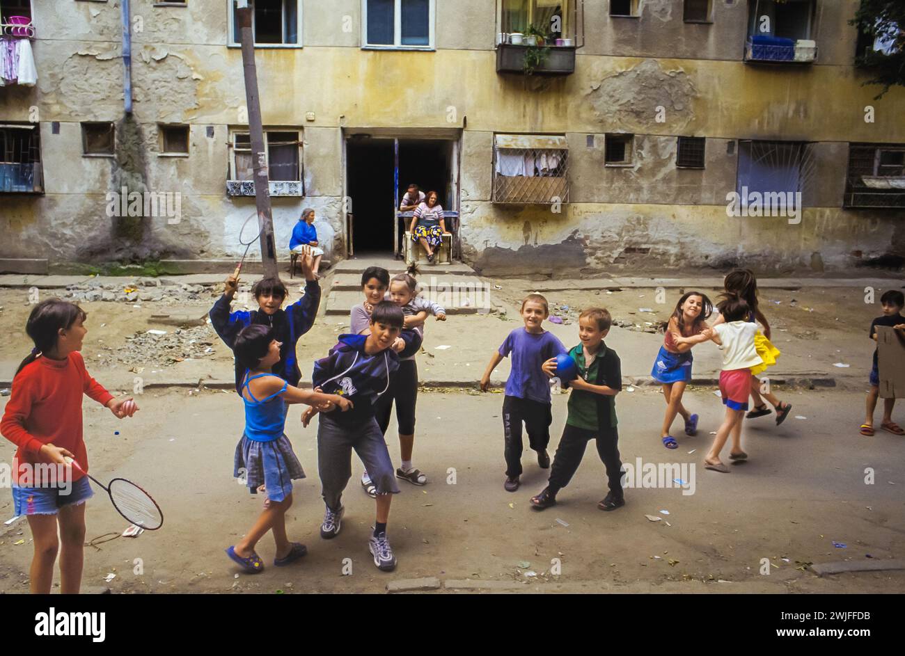 Romania, Bucharest, children playing in slum Stock Photo - Alamy