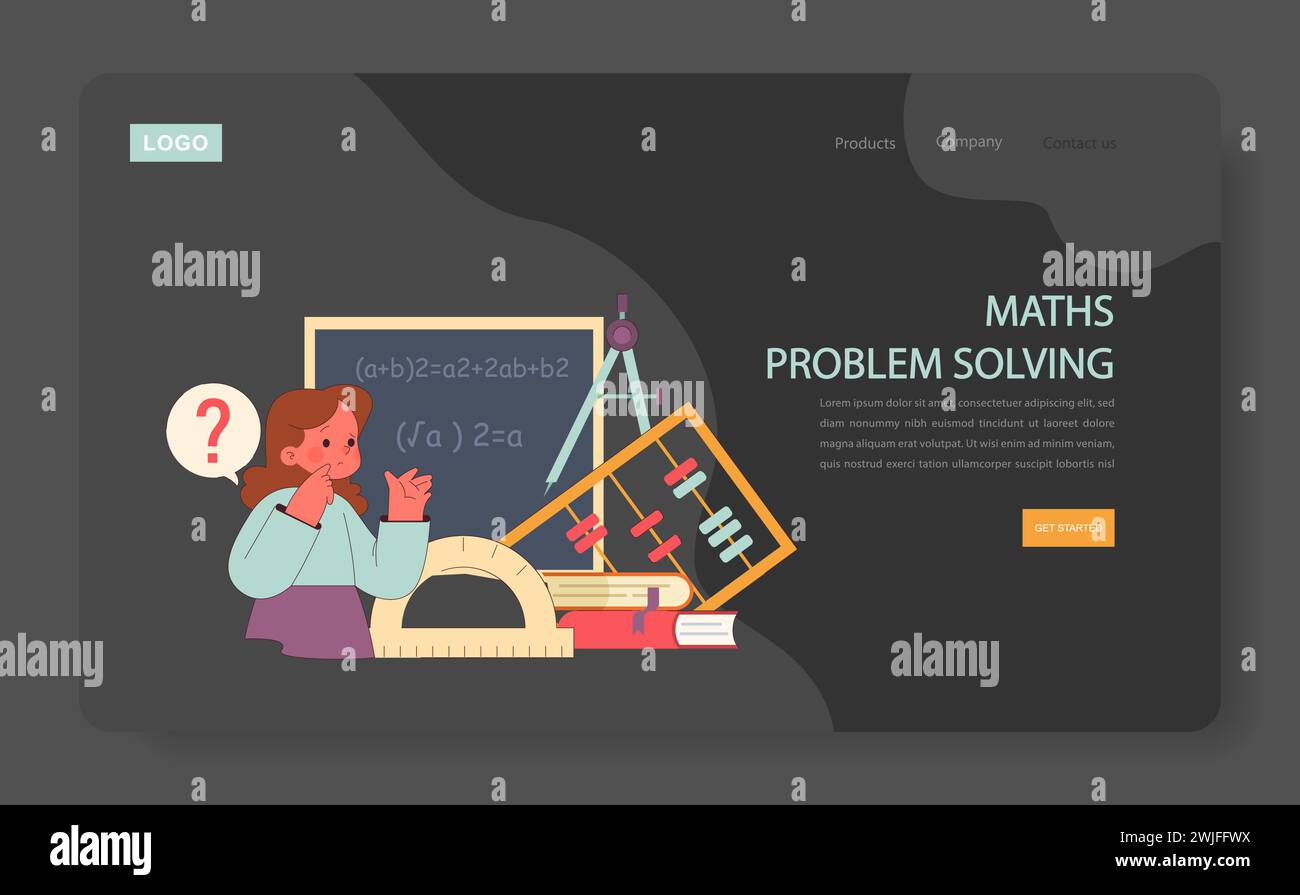 Children learn web or landing. Elementary school classes. A puzzled ...