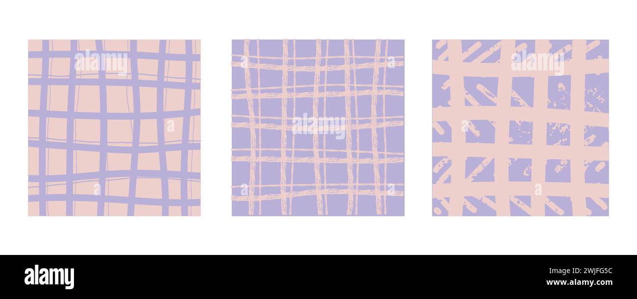 Simple Geometric Hand Drawn Irregular Patterns. Colored Doodle ...