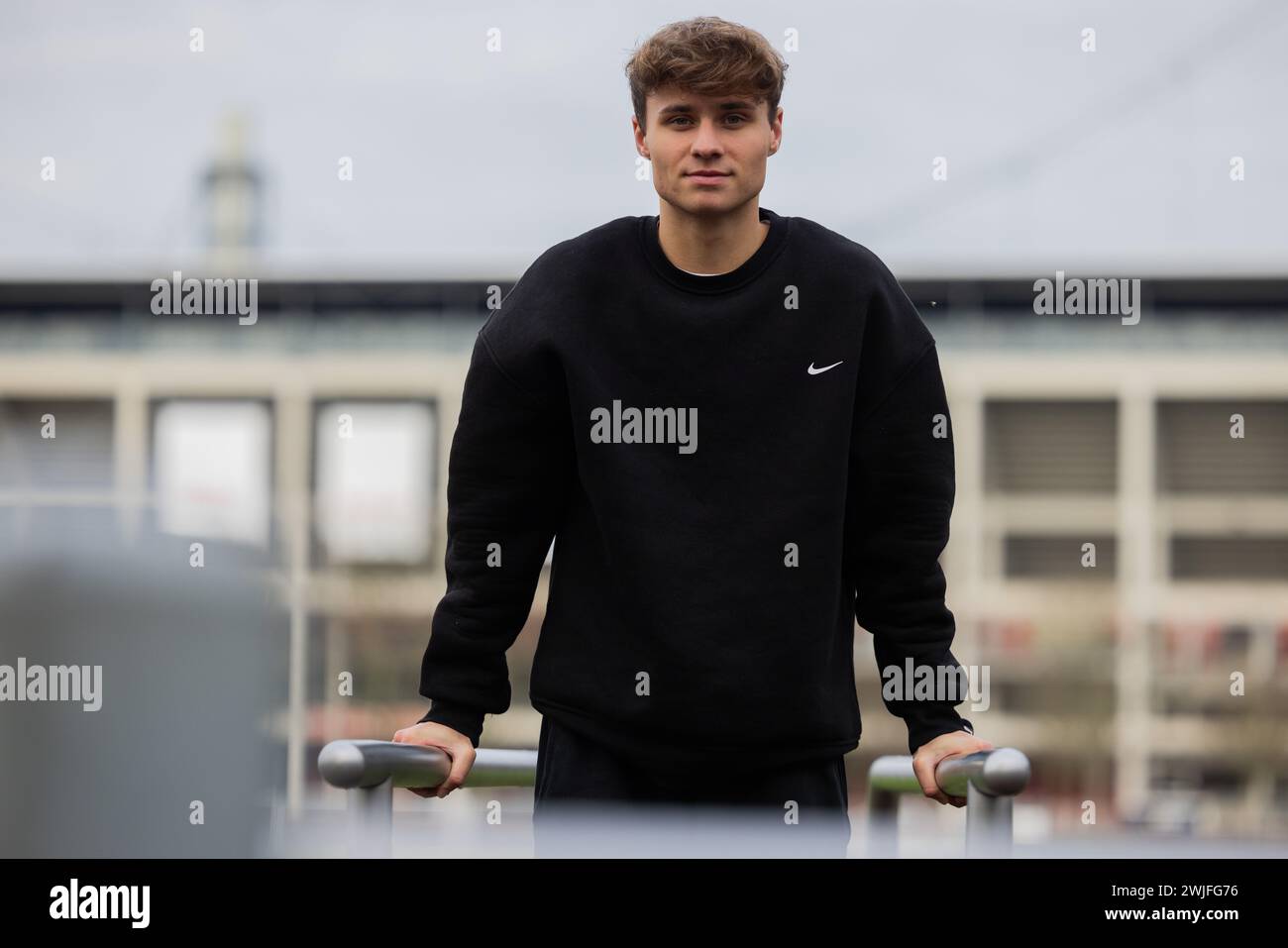Cologne, Germany. 15th Feb, 2024. Trans man Jamie Williams trains in ...