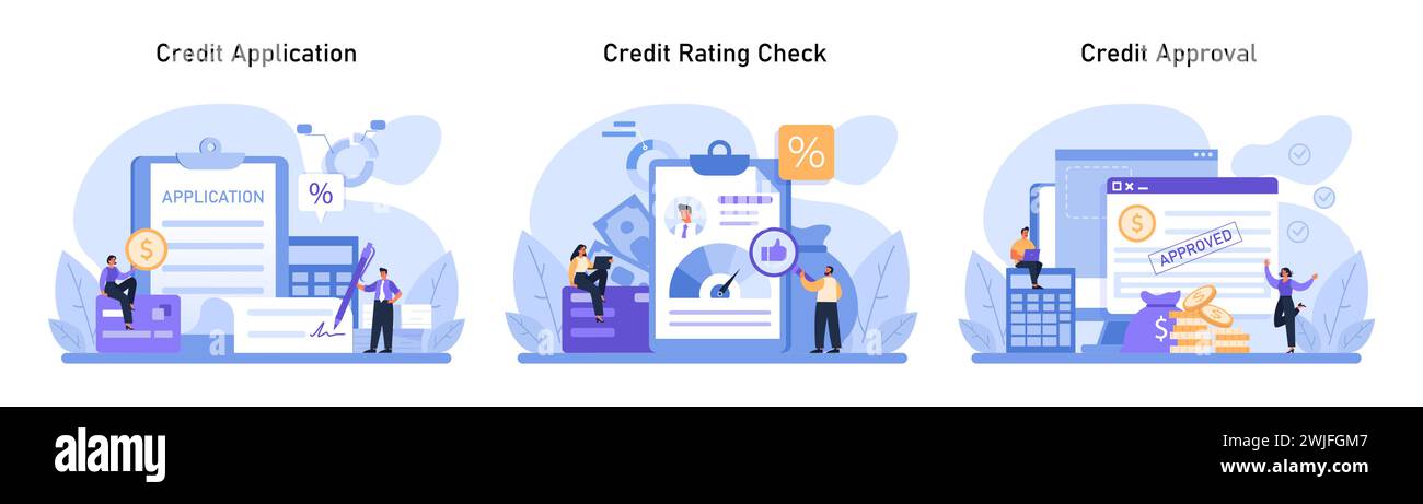 Credit Score Journey Set. Navigating the credit landscape from ...