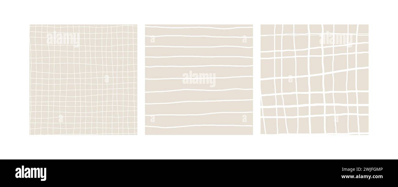 Simple Geometric Hand Drawn Irregular Patterns. Colored Doodle ...