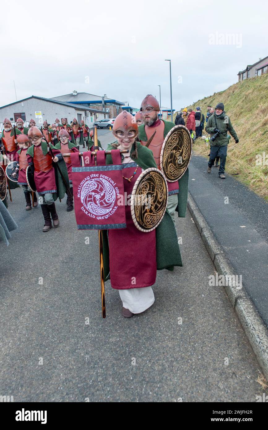 2024 Guizer Jarl John Robert leads his squad through Shetland town ...