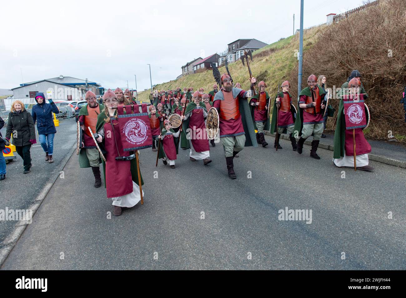 2024 Guizer Jarl John Robert leads his squad through Shetland town ...