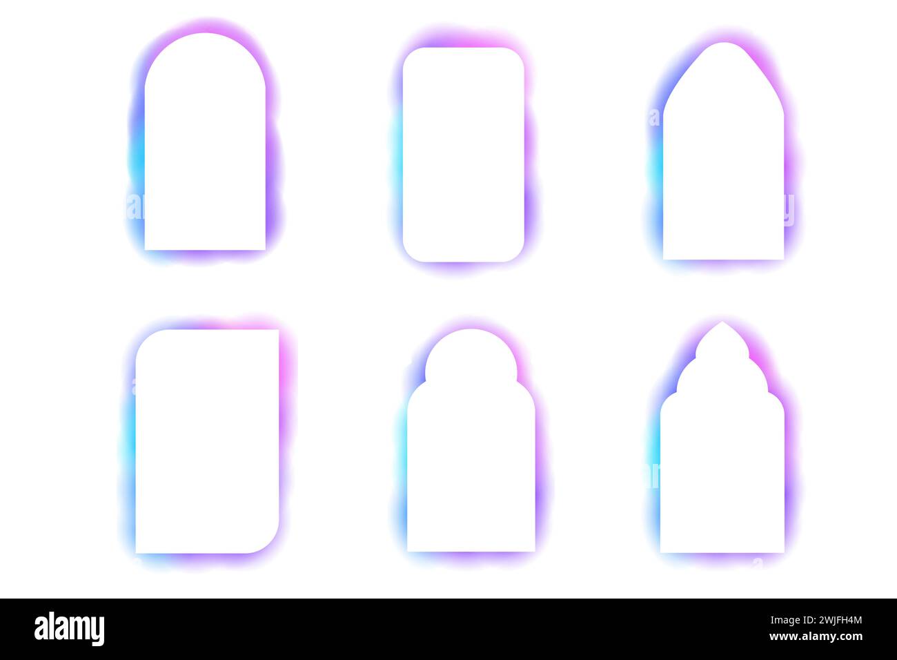 Y2k aura frame abstract arch, blur shapes, borders, rainbow spectrum ...