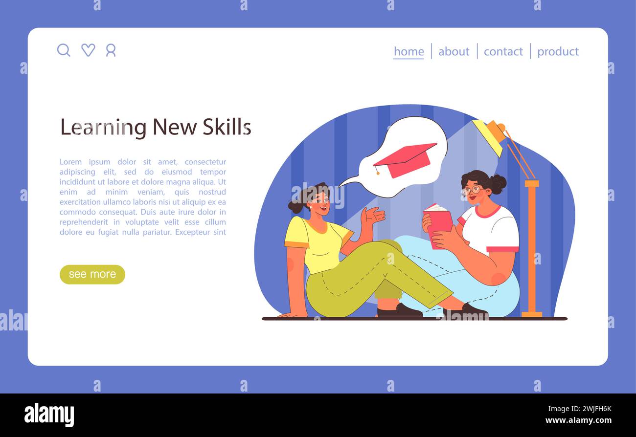 New skills concept. Two friends engage in educational dialogue, sharing ...