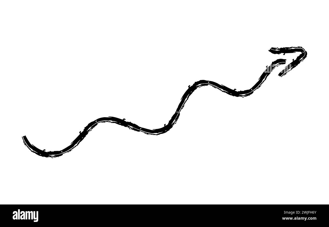 Hand drawn crayon chalk charcoal line arrow. textured arrow isolated on ...