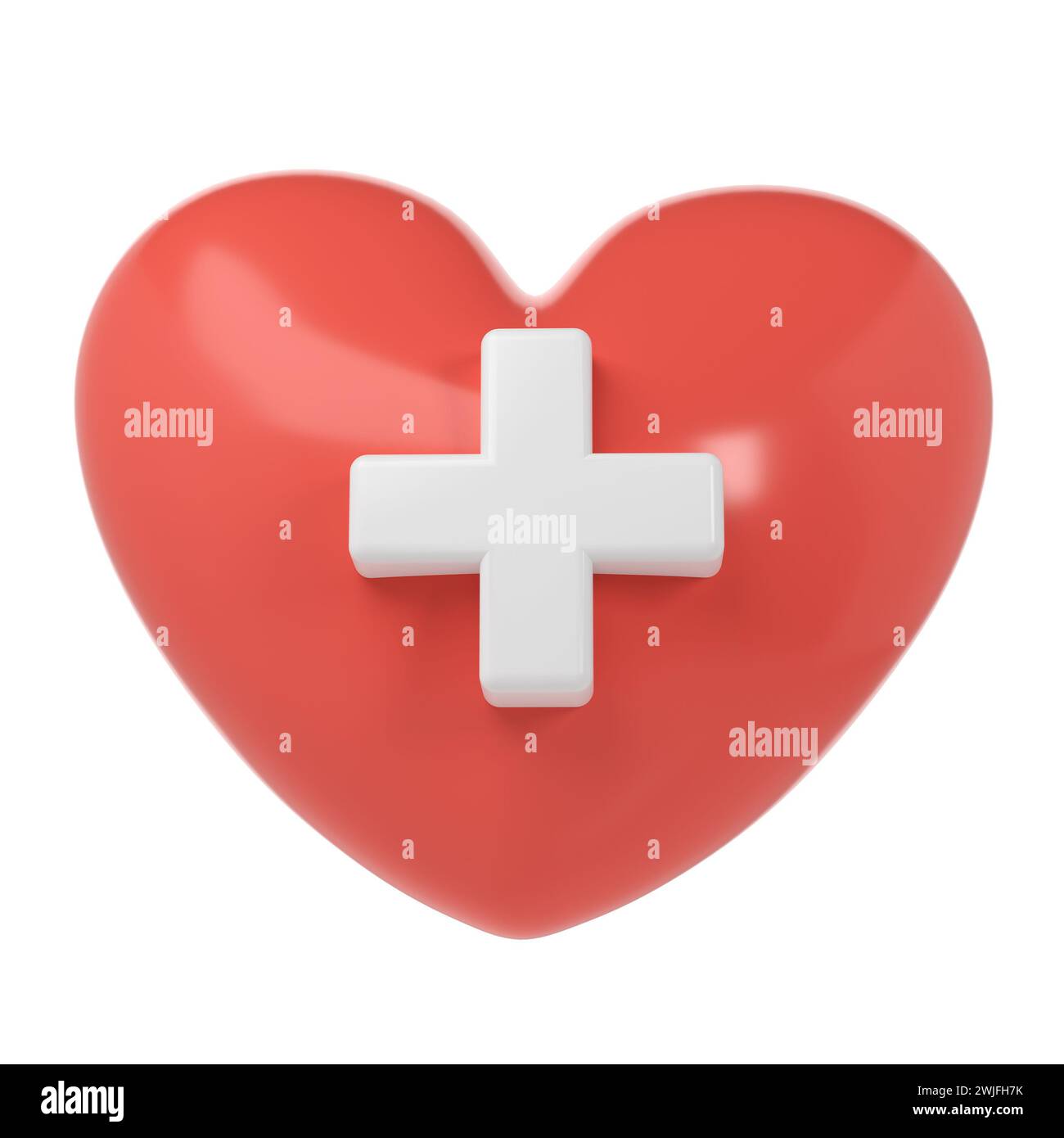 3d red heart with medical cross symbol icon aid donation, medical and ...