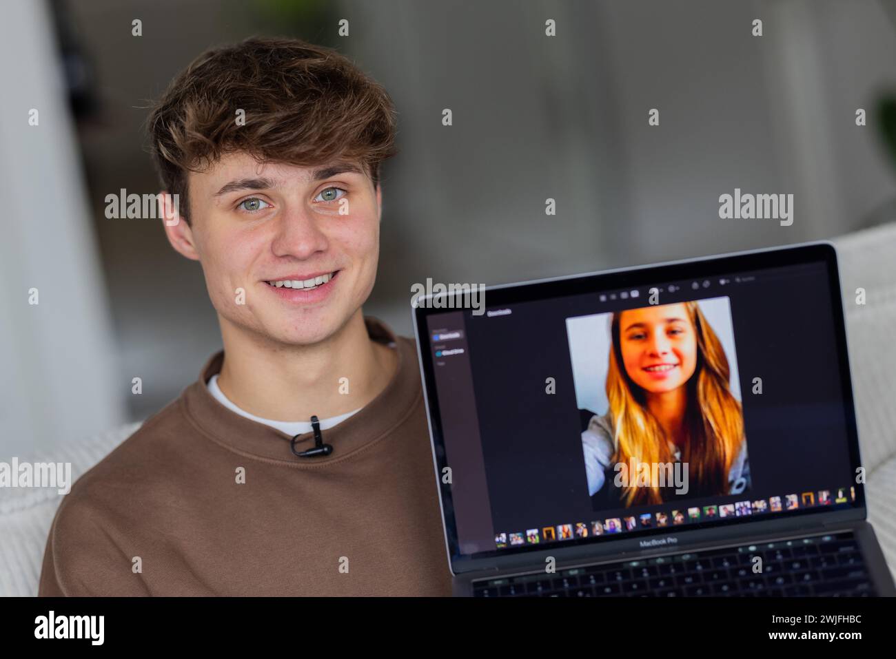 Cologne, Germany. 15th Feb, 2024. Trans man Jamie Williams shows an old ...