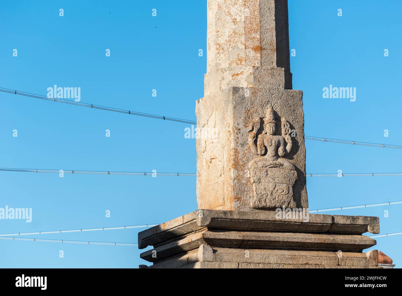 This image features a detailed stone carving of a Jain Tirthankara on ...
