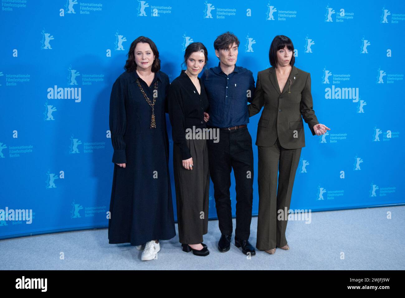 Berlin, Germany. 15th Feb, 2024. Emily Watson, Zara Devlin, Cillian ...