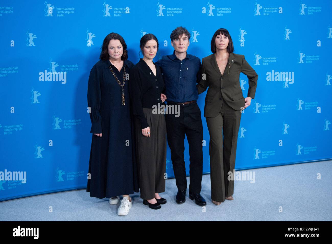 Berlin, Germany. 15th Feb, 2024. Emily Watson, Zara Devlin, Cillian Murphy and Eileen Walsh ...