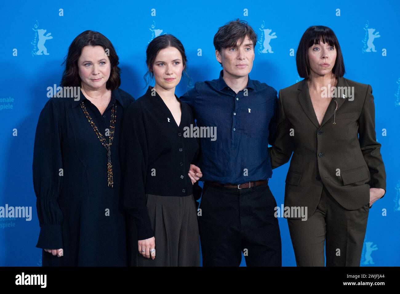 Berlin, Germany. 15th Feb, 2024. Emily Watson, Zara Devlin, Cillian Murphy and Eileen Walsh ...