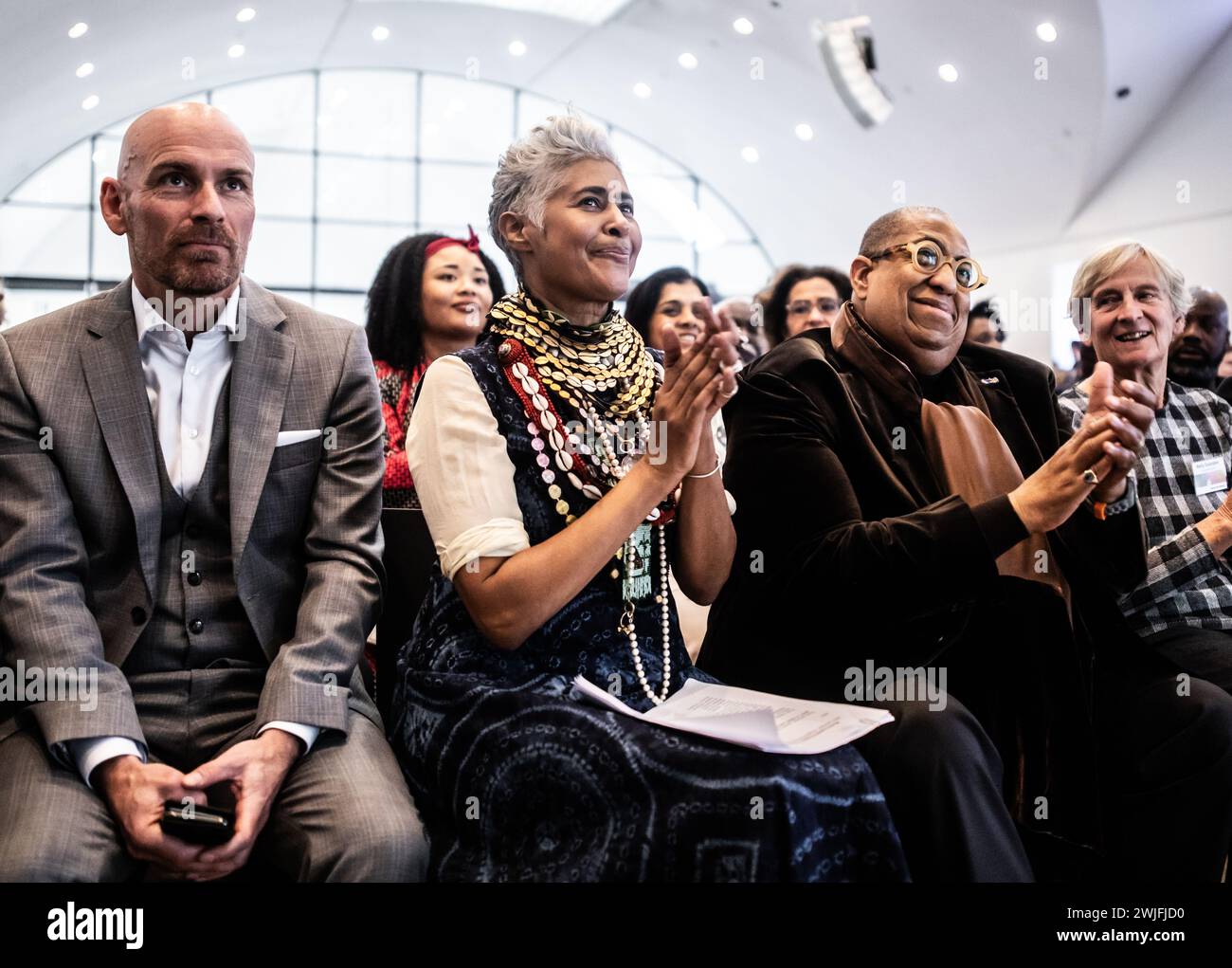 AMSTERDAM - (L-R) The quartermasters David Brandwagt, Peggy Brandon and ...