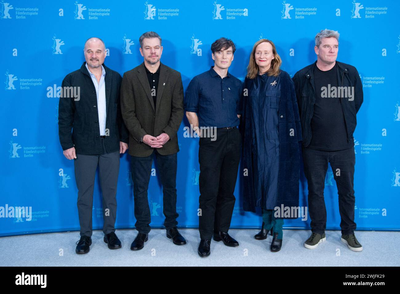 Berlin, Germany. 15th Feb, 2024. Drew Vinton, Matt Damon, Cillian ...
