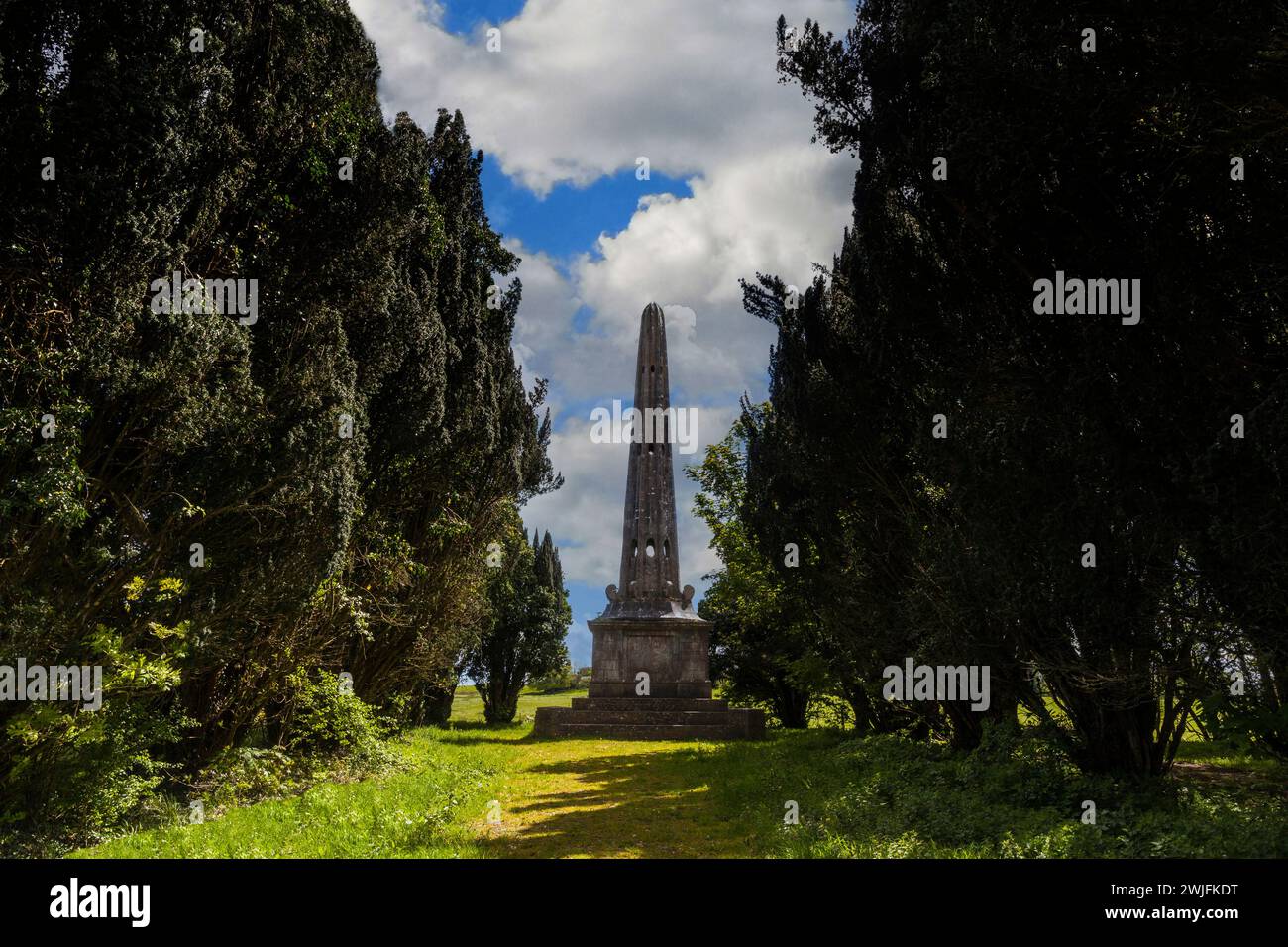 The octagonal, hollow obeliskfolly built circa 1811 in Garbally Court ...