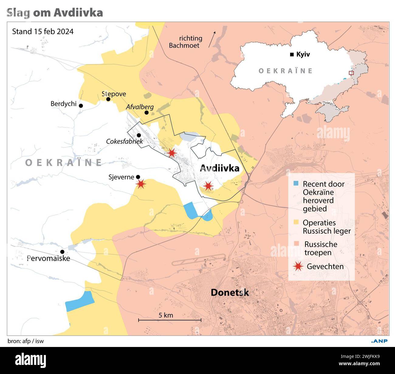 Battle of Avdiivka on the eastern front of Ukraine. As of February 15 ...