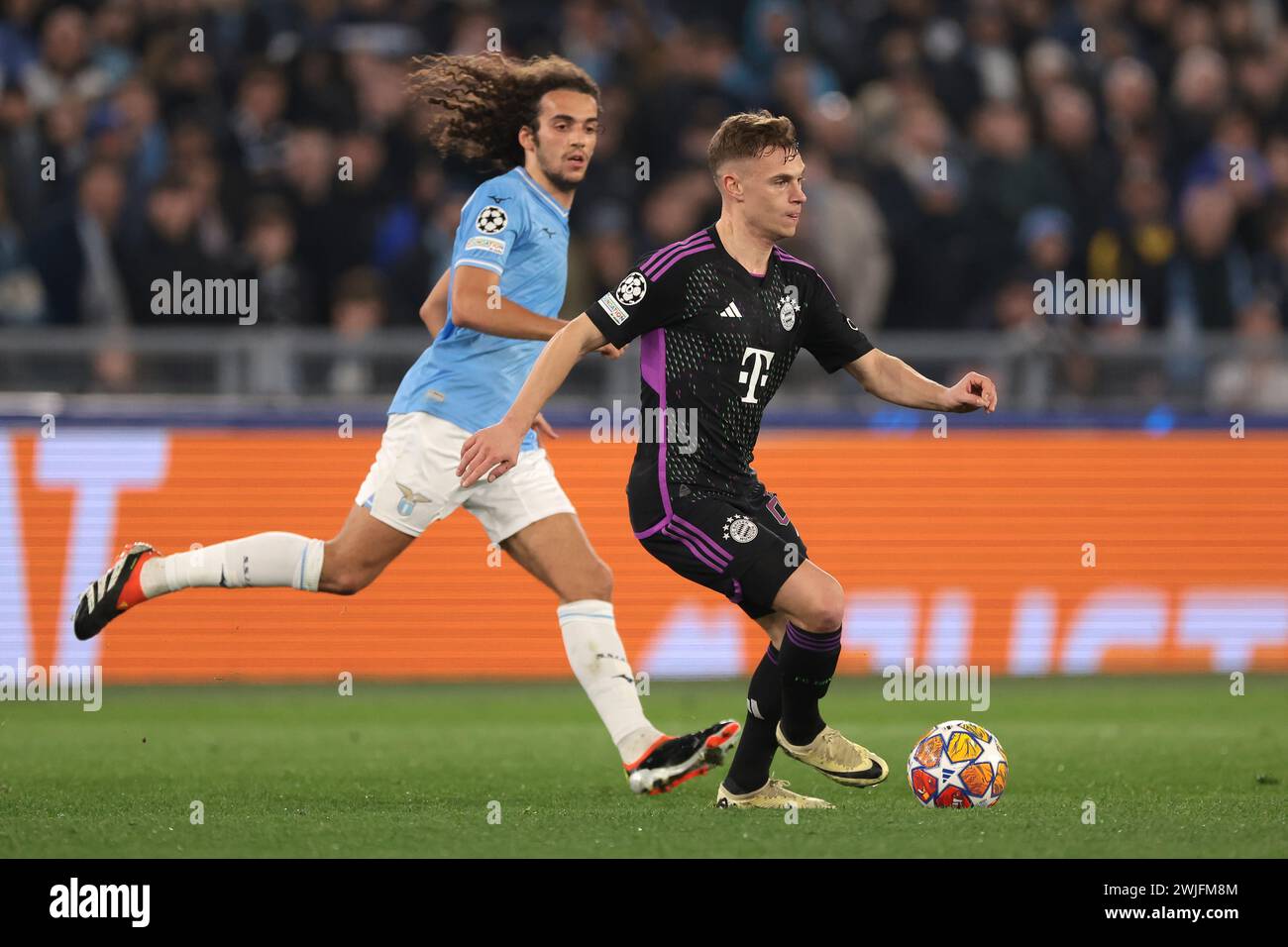 Rome, Italy, 14th February 2024. Joshua Kimmich of Bayern Munchen is ...