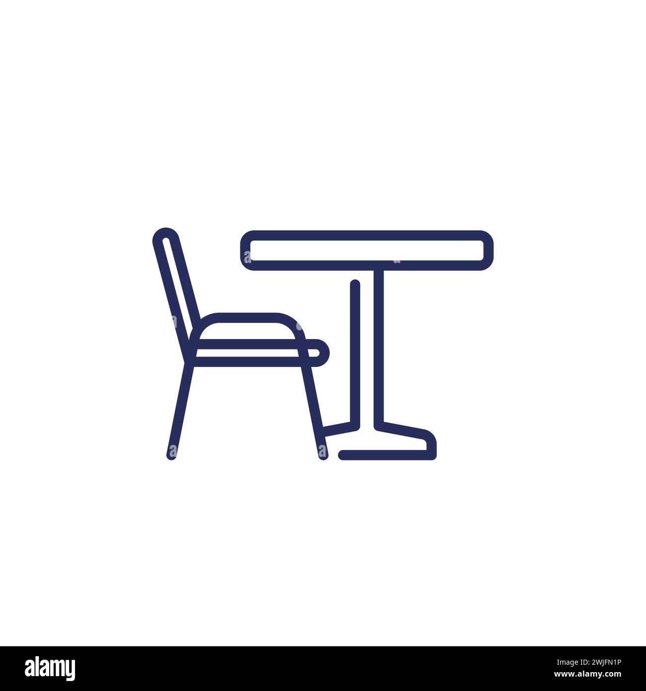 Table chair on terrace Stock Vector Images - Alamy