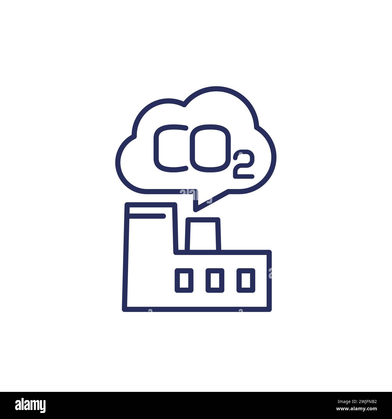 carbon emissions of factory line icon Stock Vector Image & Art - Alamy