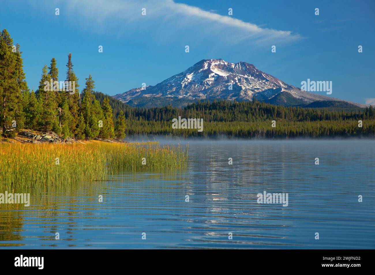 Lava Lake with South Sister, Cascade Lakes National Scenic Byway ...