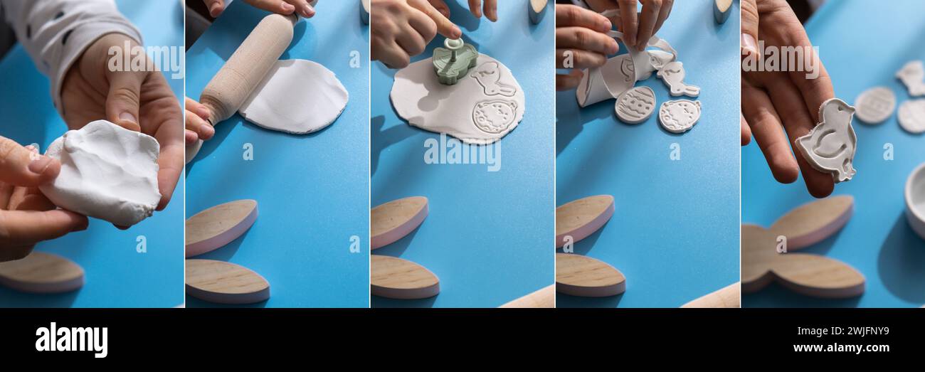 Collage tutorial Creator is using white air dry clay for making decor ...