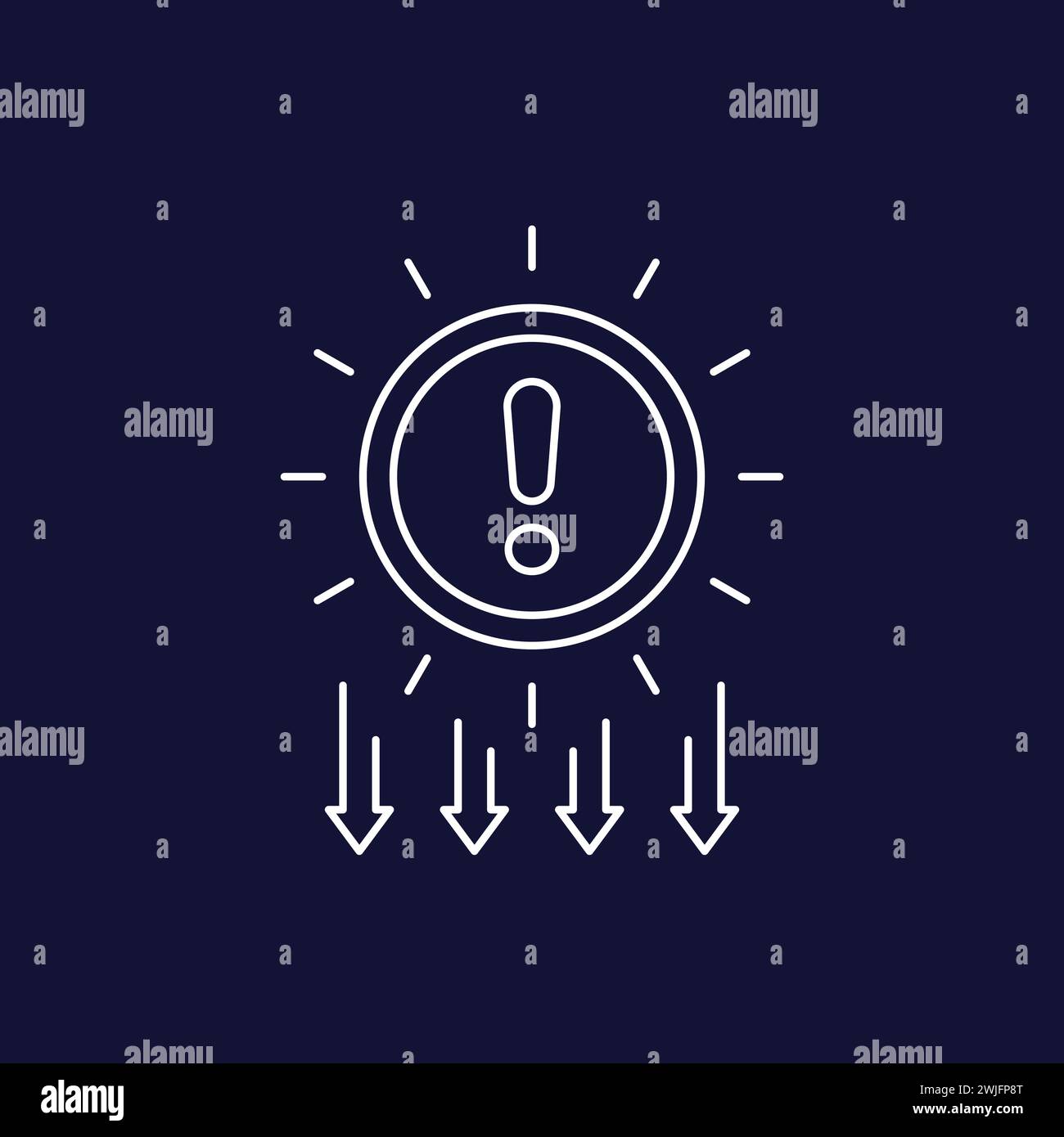 UV radiation warning, solar ultraviolet line icon Stock Vector Image ...