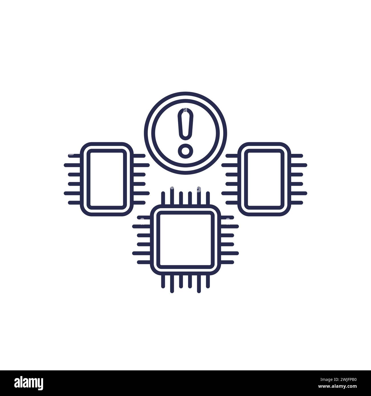 microchip supply shortage line icon with chips Stock Vector Image & Art ...