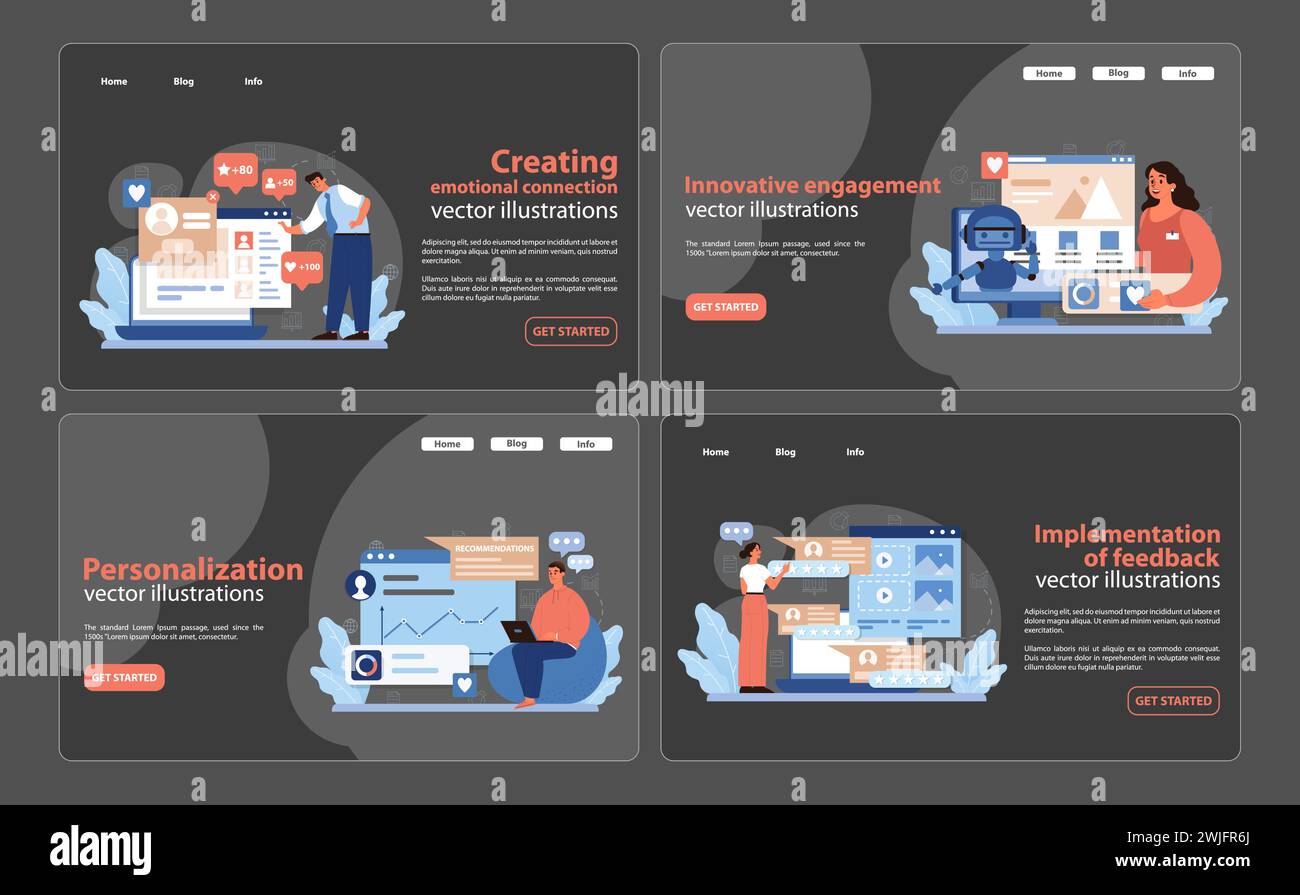 Brand Rituals Web Graphics Set. Illustrations depict the creation of ...