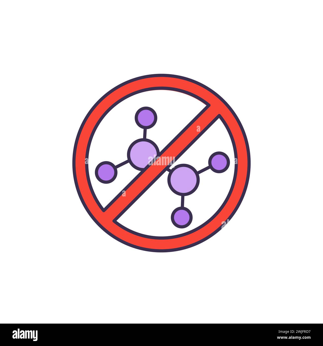 Chemical free icon with a molecule, vector Stock Vector Image & Art - Alamy